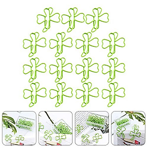 SOIMISS Test Paper Clips 45pcs Shamrock Clover Shaped Paper Clips Bookmark Clips for Office School Home Document Organizing Clover Shape Clips