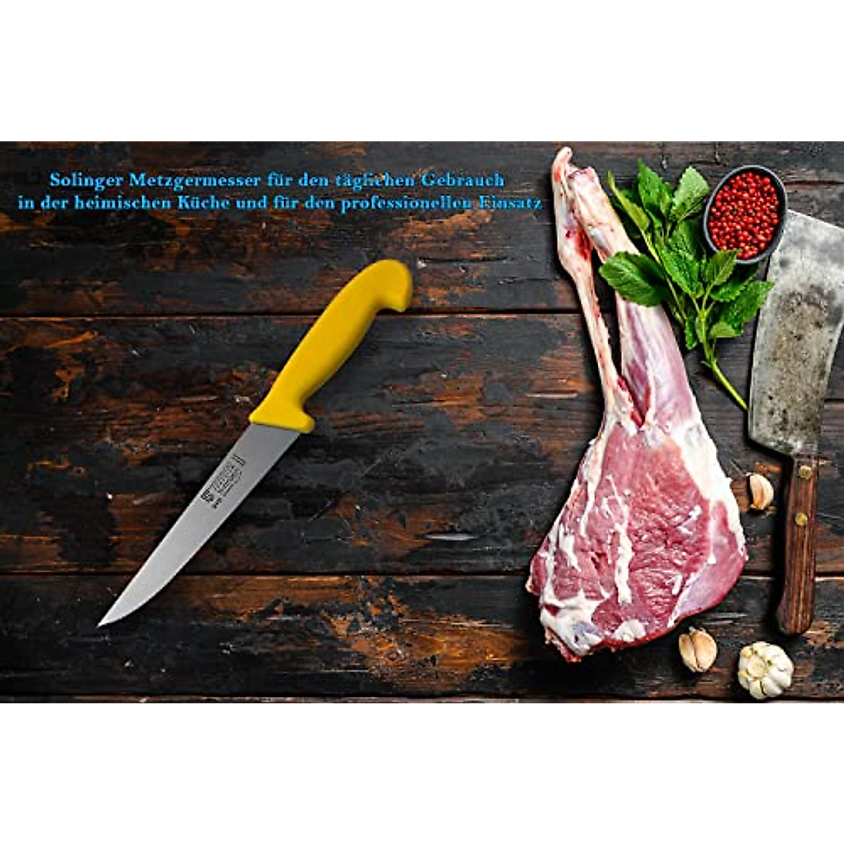 SMI – 7 inch Solingen Butcher Knife For Meat Cutting Professional Chef Knife Meat Knife Sharp Kitchen Knives Solingen Knife - Made In Germany
