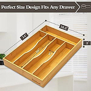Bamboo Silverware Organizer by Bellsal