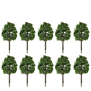 WINOMO 20pcs Model Trees Miniature Landscape Scenery Train Railways Trees Scale 1:100 Dark Green