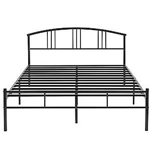 VECELO Queen Bed Frame with Headboard and Footboard, 14 Inch Metal Platform Mattress Foundation, Sturdy Premium Steel Slat/No Box Spring Needed