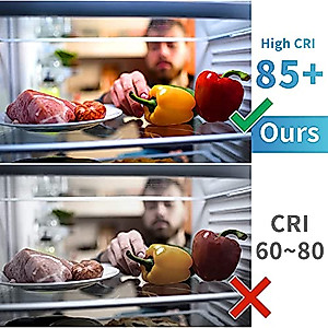 KINDEEP 7W Refrigerator Light Bulb, A15 LED Bulb, 60 Watt Equivalent, Daylight White 5000K, 700LM, Waterproof Appliance Fridge Light Bulb, Ceiling Fan, Non-Dimmable, E26 Medium Base, 2 Pack