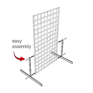 Only Hangers 2' x 6' Gridwall Panel Tower with T-Base Floorstanding Display Kit, 3-Pack White …