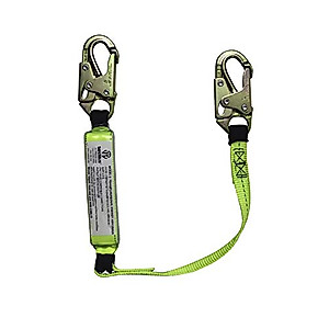 SafeWaze FS560-3 Energy Absorbing Lanyard, Double Lock Snap Hooks, 3'