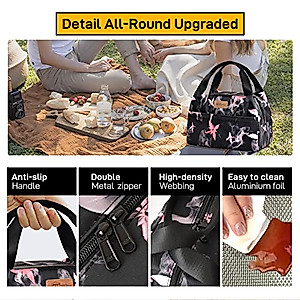 HOMESPON Lunch Bags for Women Insulated Cute Lunch Box loncheras para mujer Reusable Zipper Cooler Tote Bag Lunchbag for Picnic Work Camping