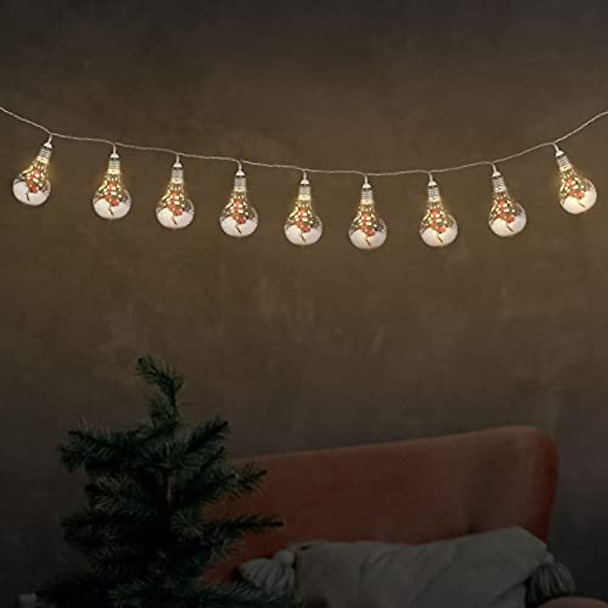 ibasenice LED String Lamp Lightbulb String Light Festival Fairy Light Holiday Party Hanging Light Decoration for Home Garden Yard Lawn