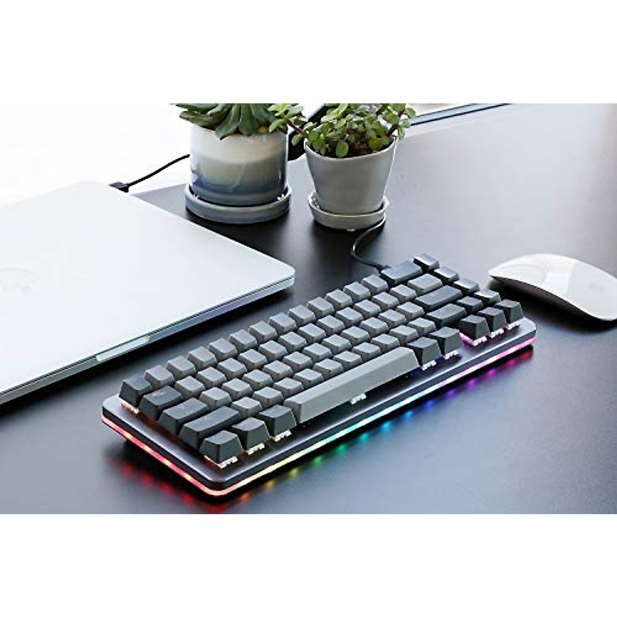 Drop ALT Mechanical Keyboard — 65% (67 Key) Gaming Keyboard, Hot-Swap Switches, Programmable Macros, RGB LED Backlighting, USB-C, Doubleshot PBT, Aluminum Frame (Halo True, Gray)