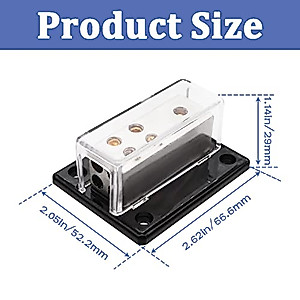 Seamaka 1x4 Gauge in to 4X 8/10 Gauge Out Power Distribution Block for Car Audio Splitter O-074
