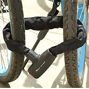 MGUOTP Bicycle Lock Bicycle Lock Steel Anti-Theft Security Reinforced Bike Lock Chain Motorcycle Cycling Chain Lock with Key Bike Locks (Color : Copper)