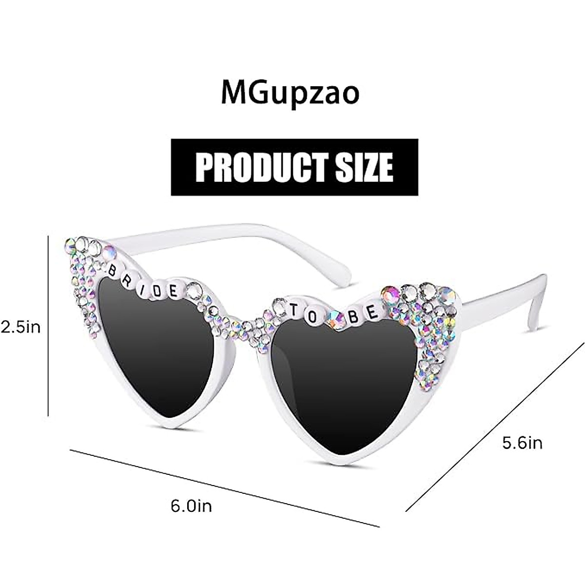 MGupzao Bride Sunglasses - White Bachelorette Glasses for Bride to Be, Bridal Shower Gift, Bachelorette Beach Accessories Party Favors