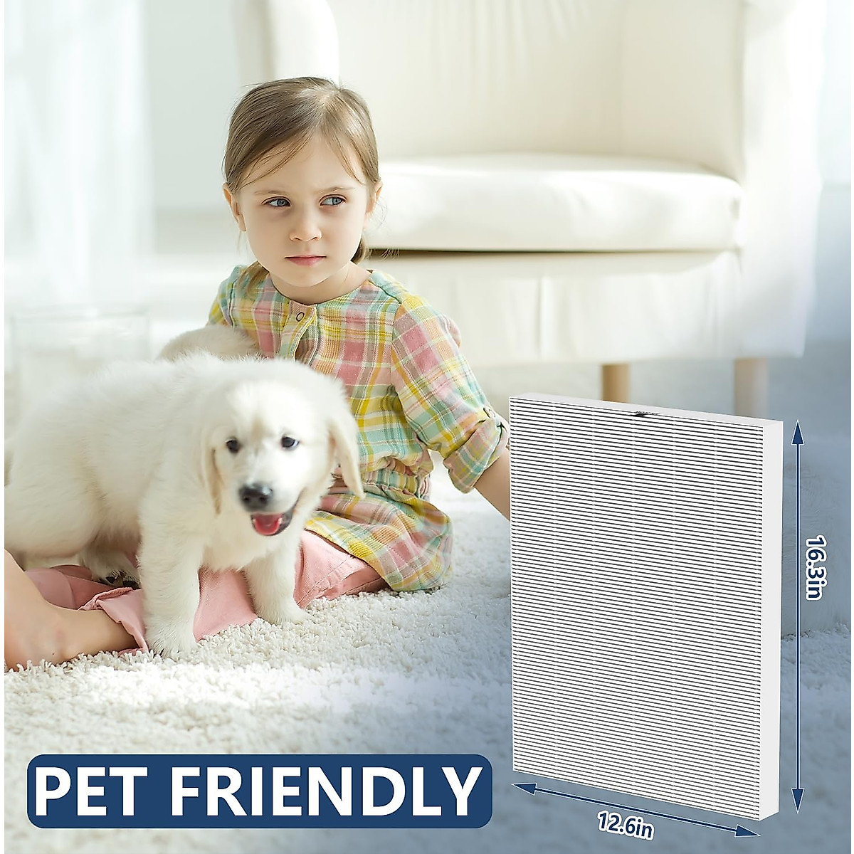 115115 Replacement Filter A Size 21 Compatible with Winix PlasmaWave 5300-2, C535, P300, 6300-2, 5300, 9000 Air Purifier, 2 True HEPA Filter 8 Carbon Pre-Filters