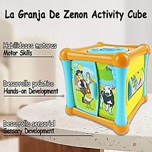La Granja de Zenon Baby Toys Activity Cube Newborn Busy Baby Activity Center for Toddler 1-3 La Vaca Lola Developmental Learning Farm Toys Educational Gifts for Babies 6-12 Months Boys and Girls