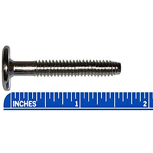 1/4" - 20 TPI x 40mm (1.57" ≈ 1-37/64") Hex Drive Button 17mm Diameter Head Furniture Bolts Nickel Plated Chrome Like Finish (20 Pieces)