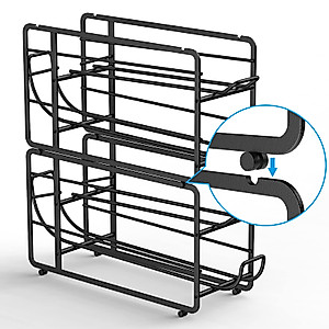 CANYAVE Soda Can Organizer Storage Rack, 2 Pack Stackable Beverage Soda Can Dispenser Organizer Holder for Refrigerator, Cabinet, Pantry (Black)