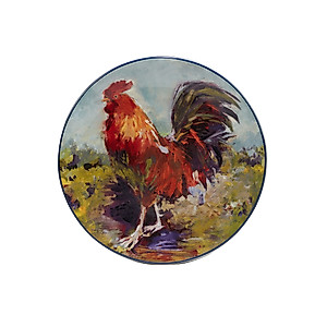 Certified International Rooster Meadow 9" Salad/Dessert Plates, Multicolored, Medium, Set of 4