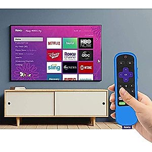 4 Pack Protective Case for TCL Roku TV Steaming Stick 3600R/3800/3900 Remote,Silicone Cover Roku Voice/Express/Premiere Remote Controller Skin,Replacement Sleeve-Glow Green,Glow Blue,Red,Blue