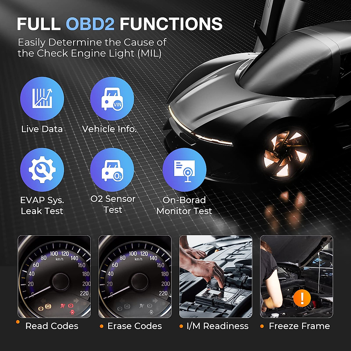 2024 Autel ML629 OBD2 Scanner ABS SRS Engine Transmission Diagnoses OBD II Full Functions Upgraded Version of AL519/AL619/ ML619 for DIYers Professionals