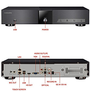 音王 inandon-KV-V5 Plus Karaoke Player, with Wireless Mic, 21.5 inch Touch Screen 8TB HDD, Home Entertainment Online Movie Intelligent Song-selection Free Cloud Download, KV-V5 Pro KTV Machine