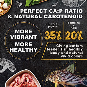 Ultra Fresh Bottom Feeder Fish Food, Sword Prawns, Natural Protein, Balanced Diet, for Catfish, Corydoras, Loaches, Tropical Shrimp Pie 2.05 Ounces