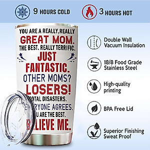 CordoCuti Gifts for Mom from Daughter, Son, Kids - Christmas Gifts for Mom - Mom Birthday Gifts, Birthday Gifts for Mom - Christmas Gifts For Mom From Daughter, Son - Mom Tumbler 20Oz White