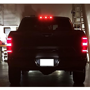 iJDMTOY Smoked Lens Raptor_Style 3-Dot LED High Mount Third Brake Light Kit Compatible With Ford 2015-2020 F-150, 2017-up F-250 F-350, 2019-up Ranger, 2022-up Maverick (Excluding Raptor)
