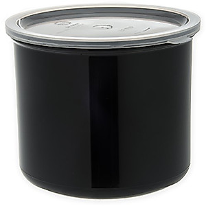 Carlisle FoodService Products Round Storage Container with Lid, 4 Quart Crock, Black