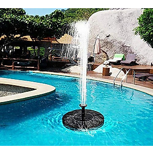 Lheng Solar Powered Fountain Pump, Solar Birdbath Fountain, 7V/1.4W Free Standing Floating Birdbath Water Pumps for Garden, Patio, Pond and PoolIdeal