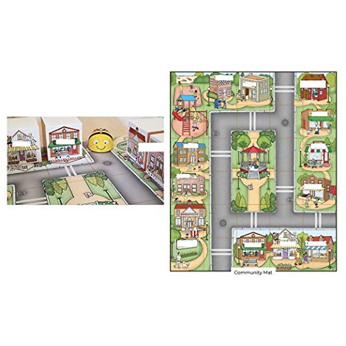 Bee-Bot & Blue-Bot Community Mat - 3D Community Construction Kit - Experiential Learning for Kids - Learn Coding & Geographical Skills - for 3 Years and Above Children - Perfect Teaching Tool