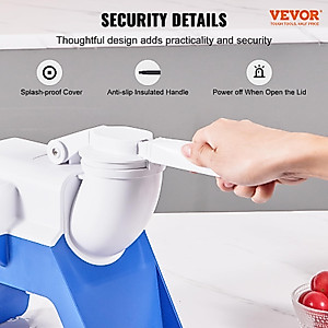 VEVOR Ice Crushers Machine, 176lbs Per Hour Electric Snow Cone Maker with 2 Blades, Shaved Ice Machine with Cover, 220W Ice Shaver Machine for Margaritas, Home and Commercial Use