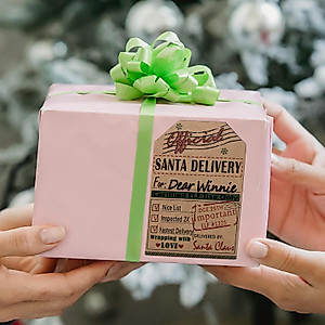 XDMTWLKJ from Santa Gift Tag Stickers, Self-Adhesive Christmas Labels for Gift Wrapping, from The North Pole Stickers 2 x 3 Inches, 200 Count (Brown)