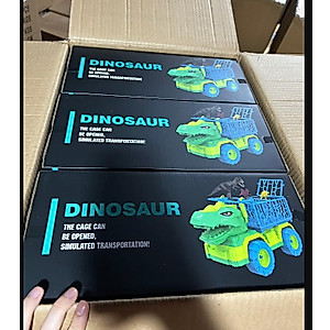 EPPO Dinosaur Truck Playset Toys for Kids 3-5, Large Tyrannosaurus Vehicle with 8 Jurassic Dinosaurs, Activity Play Mat, Dinosaur Eggs, Carrier Car Toys for 3 4 5 6 + Years Old Boys Girls Kids Gifts