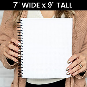 bloom daily planners Undated Dot Journaling Calendar Planner - Essential Weekly/Monthly Grid Style Agenda Book (7" x 9") - V2