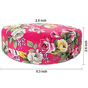 2 Pieces Oversized Hard Shell Sunglasses Case Spectacle Case Box Portable Hard Eyeglass Case Fabrics Floral Eyeglass Case with Clean Cloth