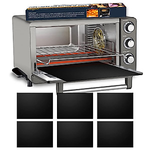 Meegoo Toaster Oven Liner - Nonstick Oven Liners for Bottom of Electric, Gas, Microwave & Toaster Ovens, Toaster Oven Accessories, Prevent Spillovers, Dishwasher Safe(6 Pack, 11" x 9"）
