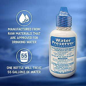 55 Gallon Water Preserver Concentrate 5 Year Emergency Disaster Preparedness, Survival Kits, Emergency Water Storage, Earthquake, Hurricane, Safety