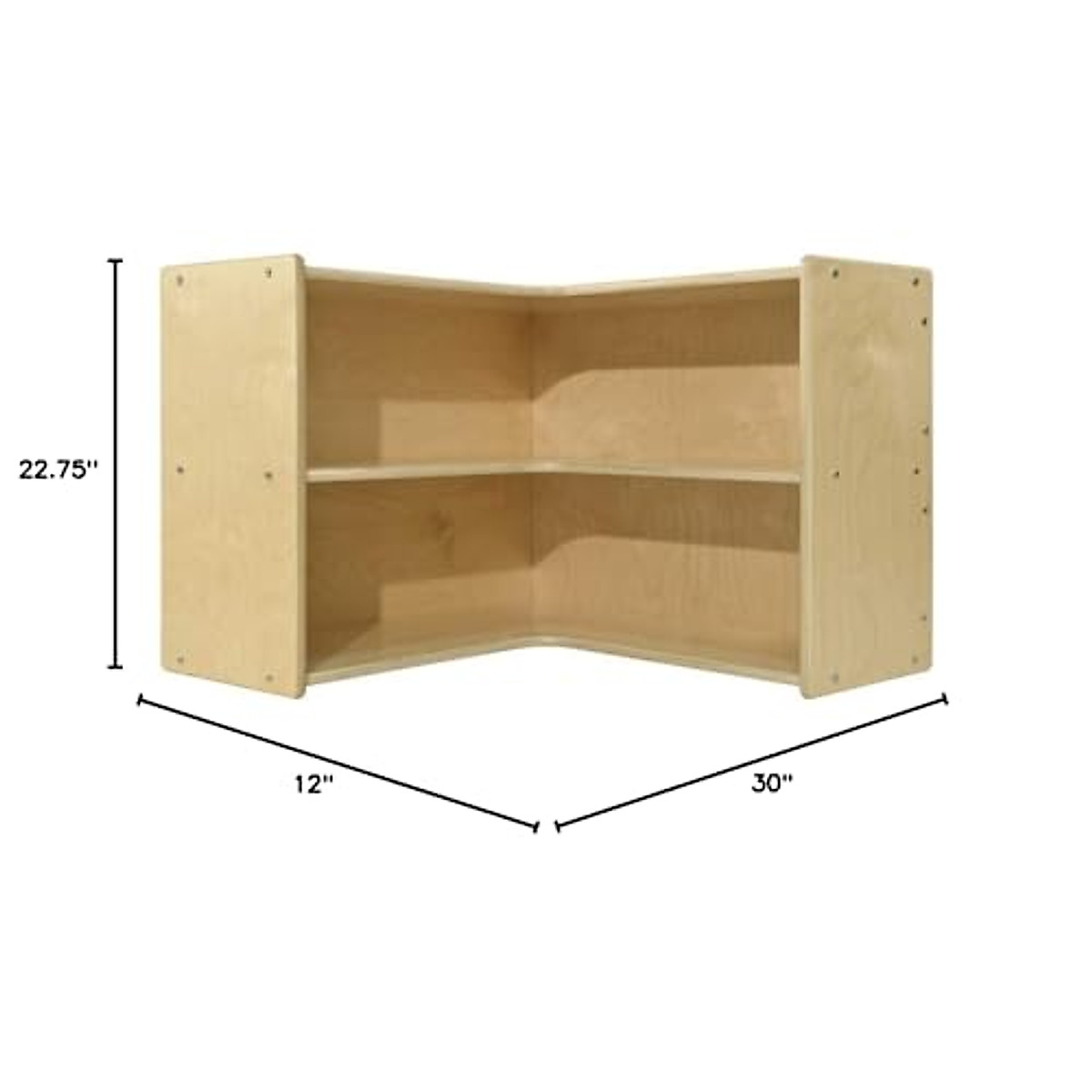 Contender Bookshelf with Storage Compartment, 2 Corner Display Shelves Unit, Kids Toys, Organizer for Playroom, Home School, GREENGUARD Gold Certified