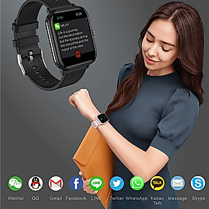 CRTORRS 2022 Men Women Smart Watch, Fitness Tracker Smartwatch, 5 ATM Water Resistant, Heart Rate, Blood Pressure, Sleep Monitor, Bluetooth Sport Band for iPhone Android Phone (Pink)