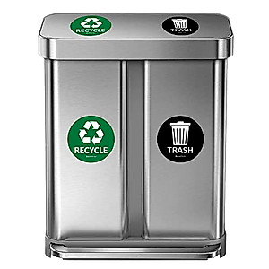 IGNIXIA (Pack of 04) Recycle & Trash Stickers Indoor & Outdoor Trash Bin Decals Recycle & Trash Symbols Sticker 4 X 4 Inches Self Adhesive Peel & Stick (Green/Black)