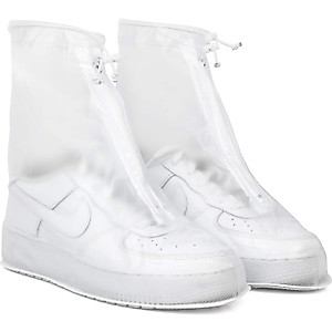 Rain Shoe Covers | Waterproof Shoe Covers for Men Women | Reusable Galoshes Overshoes (Clear, X-Large)