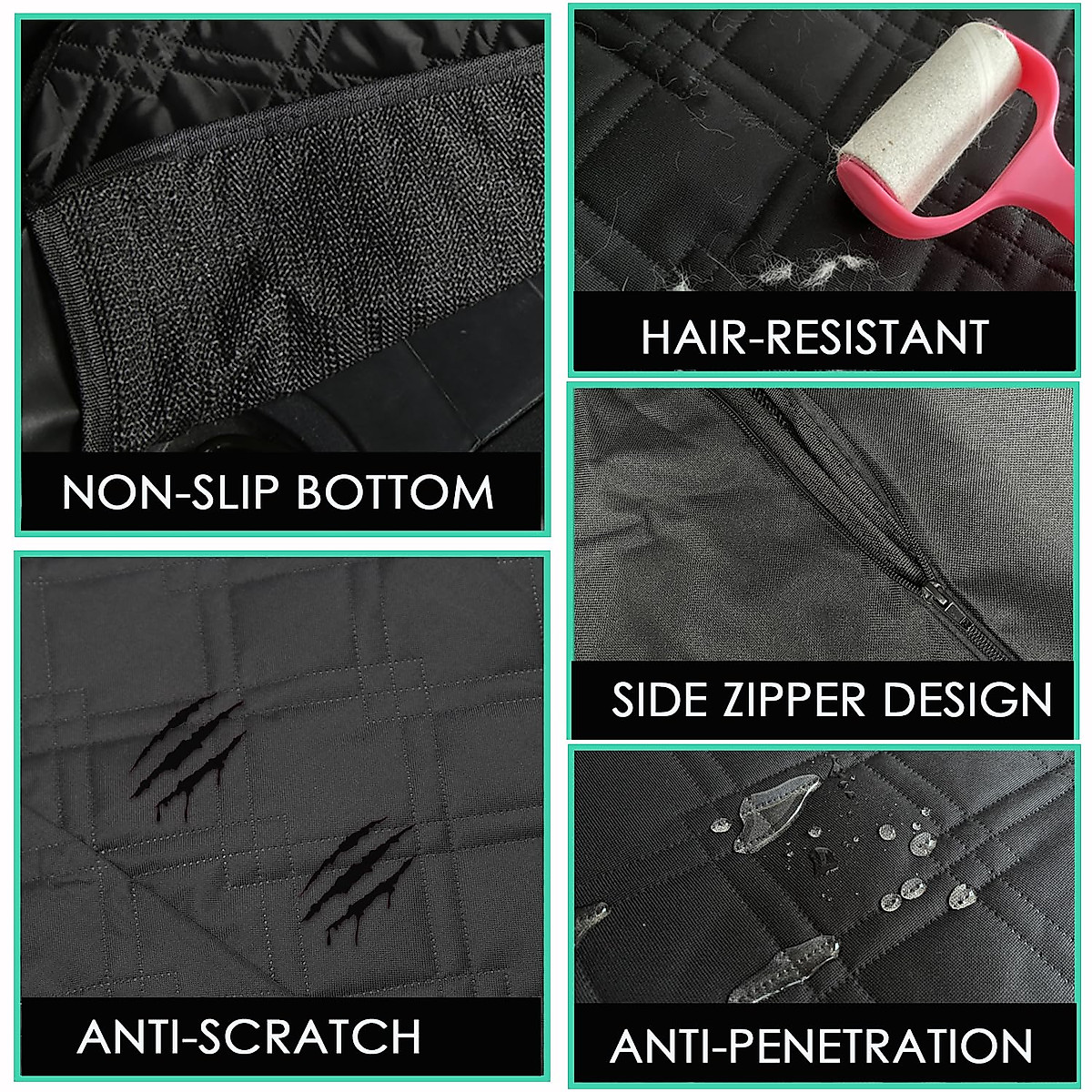 ANMOSVO for Ford Bronco Dog Cargo Liner 2024 - Waterproof Anti-Scratch & Anti-Slip Pet Trunk Cover with Side Flaps and Bumper Protector for Ford Bronco 6th Gen 4-Door Accessories 2021 2022 2023 2024