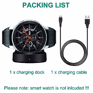 Charger for Samsung Galaxy Watch 1 42mm/46mm, Replacement Charging Dock Cradle for Galaxy Watch SM-R800/R810/R815 Smart Watch (Black)