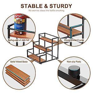 SHILFID Coffee Syrup Organizer Rack, Syrup Bottle Stand Holder for Coffee Bar, 3-Tier 12 Bottles Storage Display Shelves for Syrup, Liquor Wine, Dressing Cocktail in Kitchen Coffee Countertop