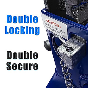 TCE 3 Ton (6,000 LBs) Capacity Double Locking Steel Jack Stands, 2 Pack, Blue, AT43002AU