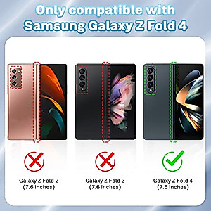 Btscase for Samsung Galaxy Z Fold 4 Case, Built-in Screen Protector with Adjustable Magnetic Kickstand, Full Body Dual Layer Rugged Shockproof Protective Cover for Galaxy Z Fold 4 5G, Rose Gold