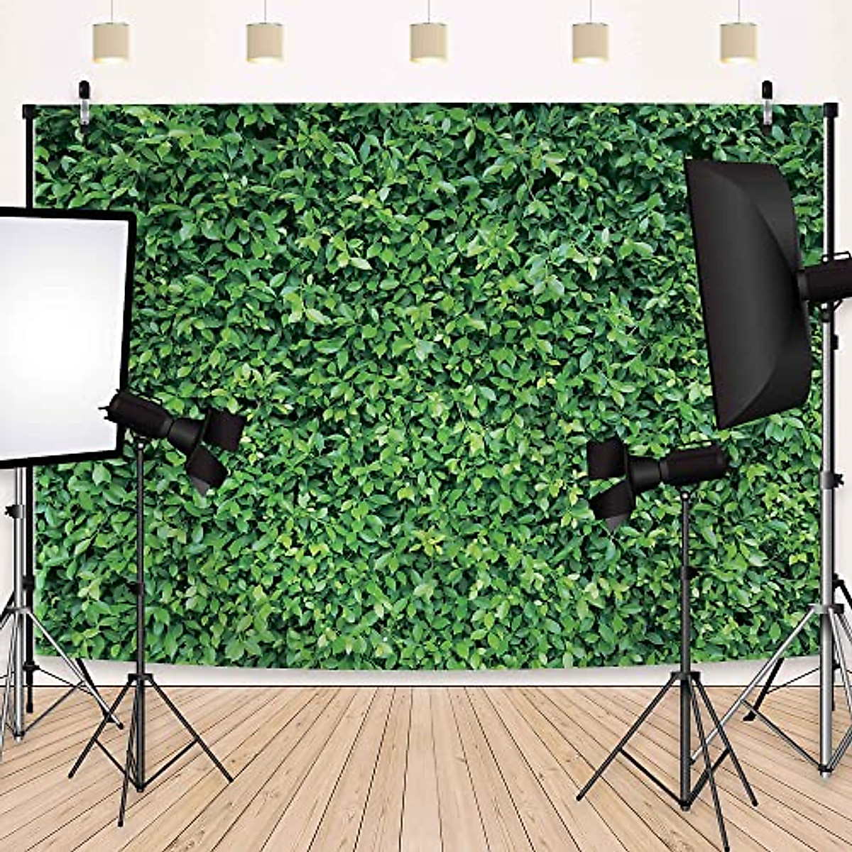 Msocio 8x6ft Durable Polyester Fabric Spring Greenery Leaves Grass Nature Photography Backdrop for Birthday Wedding Safari Dinosaur Baby Shower Party Decorations Background Portrait Photo Booth