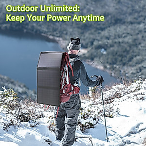 ZeroKor Portable Power Bank with Solar Panel 40W, Portable Laptop Charger with AC Outlet for Home Use Tent Camping RV Life