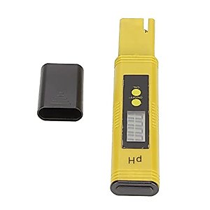Pen Type PH Meter, Water Quality Tester  Auto Calibration  Rust Proof Small Portable with ATC for  Aquariums    for Spas for Swimming Pools (Yellow Black)