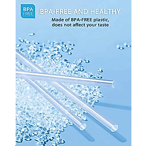 [4 Pack] Straws Replacement for Hydroflask Wide Mouth Bottle Straw Lid, 4 BPA-FREE Straws and 4 Straw Cleaning Brushes