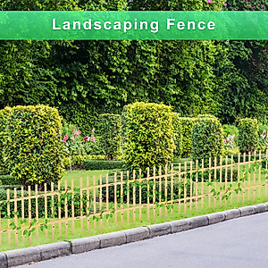 Decorative Garden Fence Bamboo 10 Pack 10.4 ft (L) x 22.2 in (H) Garden Fence Animal Barrier Fence Border for Small Dog Rabbit Flower Bed Fencing for Yard Patio Landscape Outdoor, Yellow