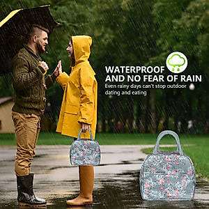 LAVAED Insulated Lunch Bag for Women, Waterproof Leakproof Lunch Tote Bag Cooler Lunch Tote Box Meal Storage Bag, for Office,Work,Beach,Travel（Flamingo）
